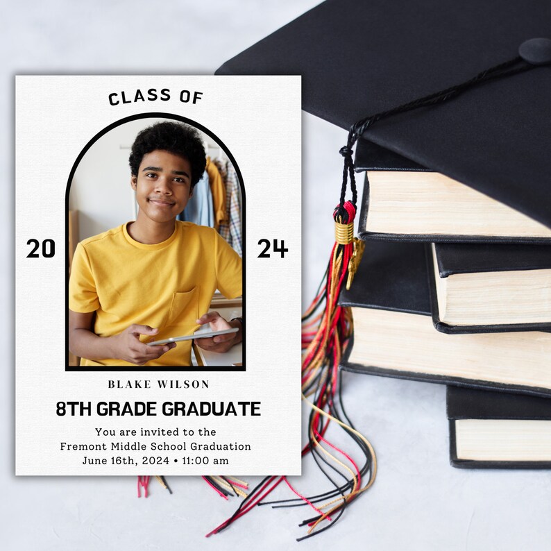 8th Grade Graduation Invitation, Graduation Invitation Instant Download ...