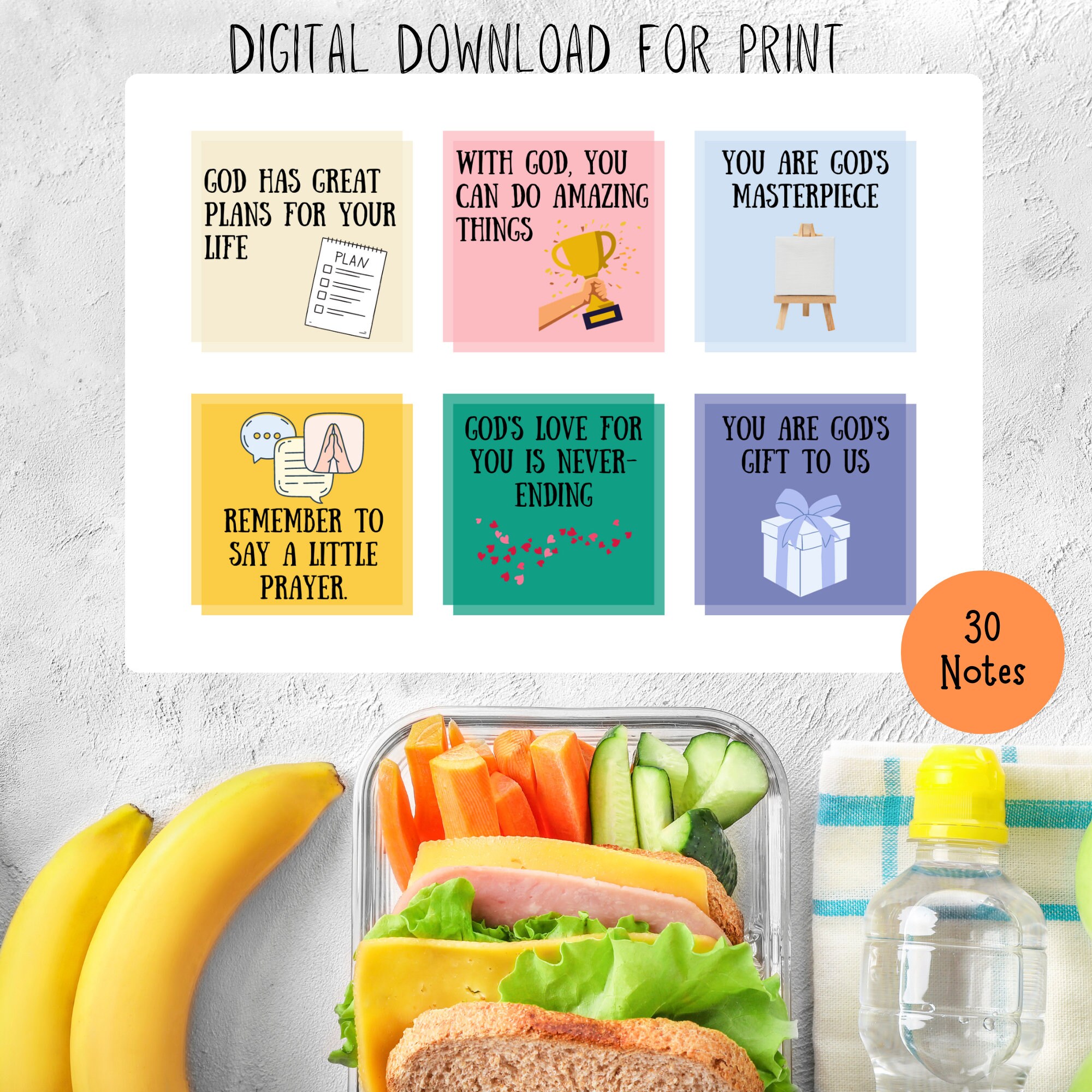 Lunchbox Notes, Faith Lunch Box Notes, Lunch Notes, Back to School ...