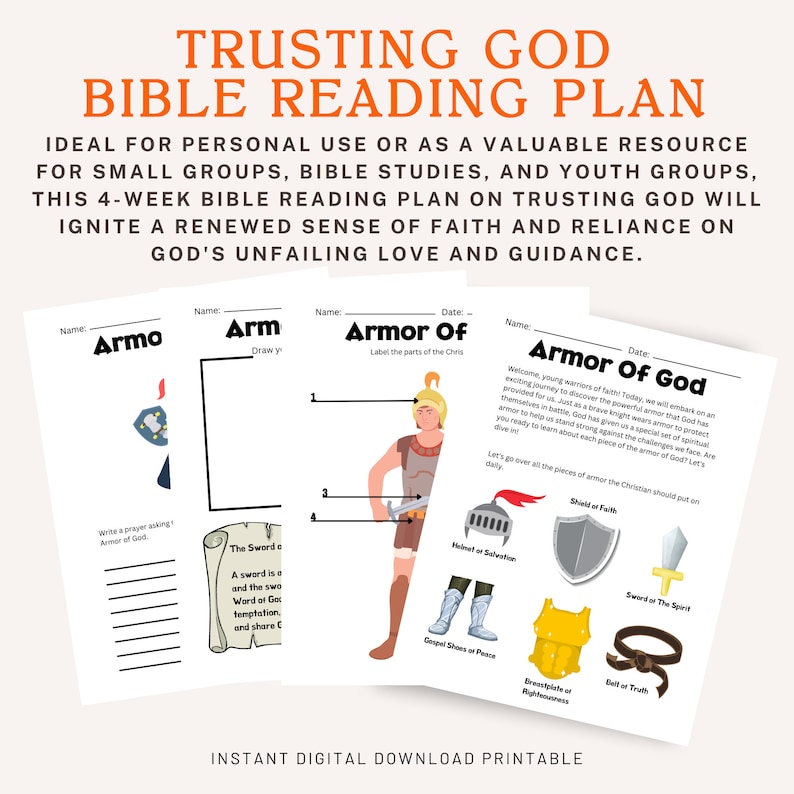Armor of God for Kids, Sunday School Printables, Bible Worksheet ...