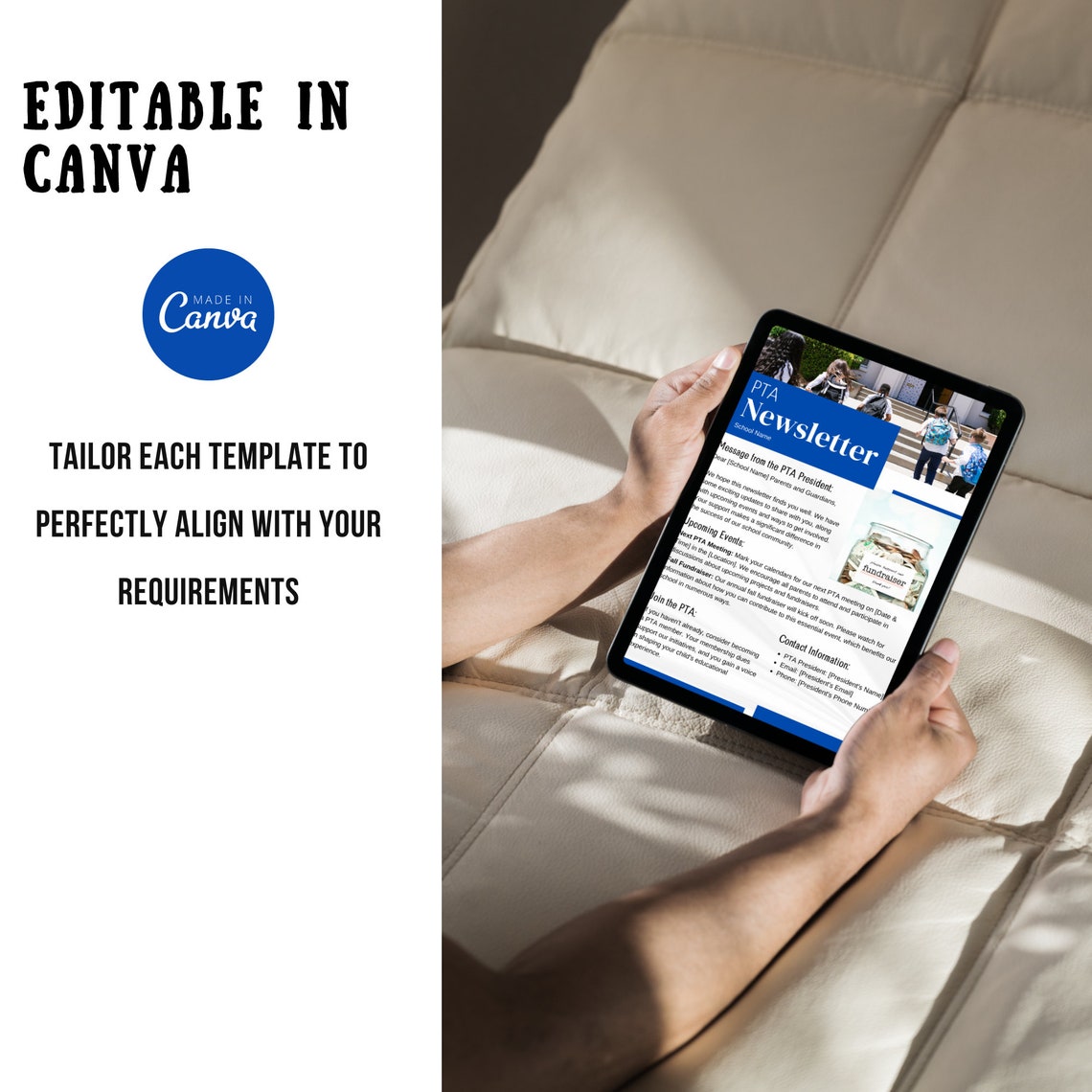 PTA Newsletter, Editable Newsletter Template, Email Newsletter Template ...