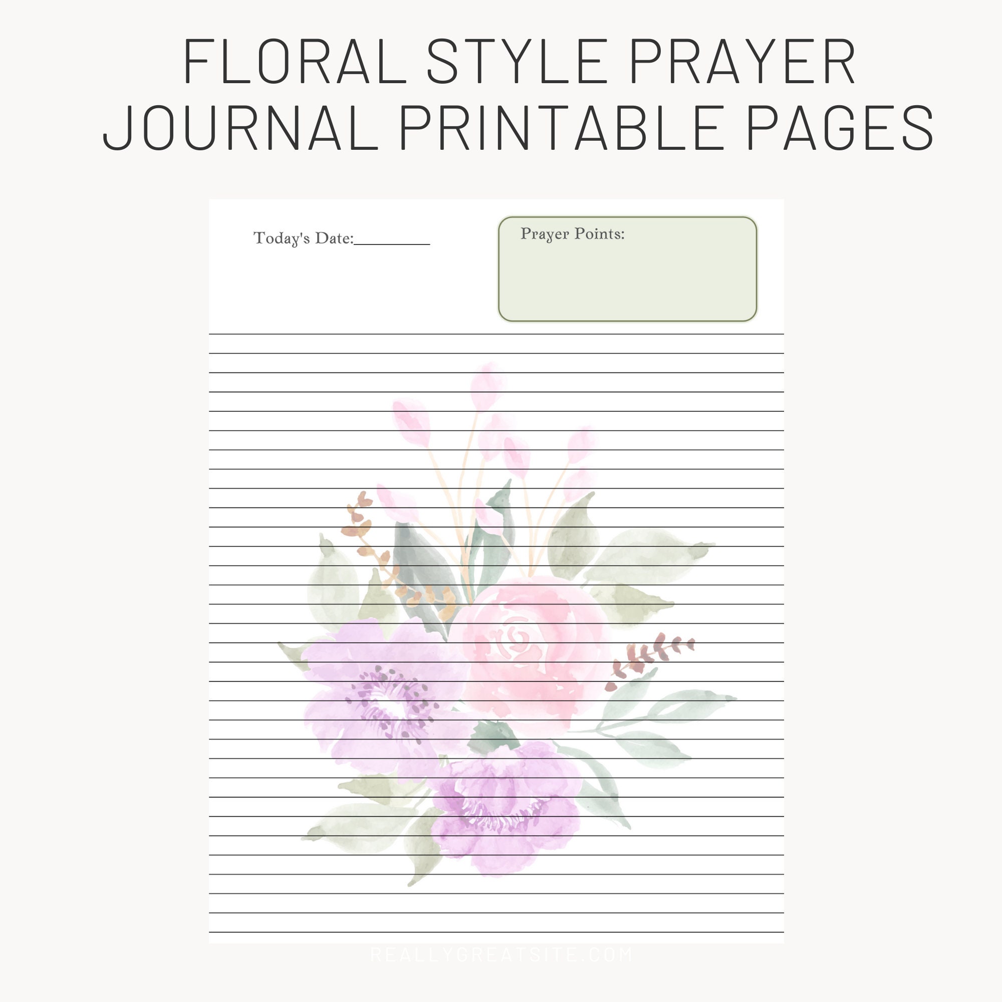 Prayer Journal Printable, Prayer Journal for Women, Gratitude Journal ...