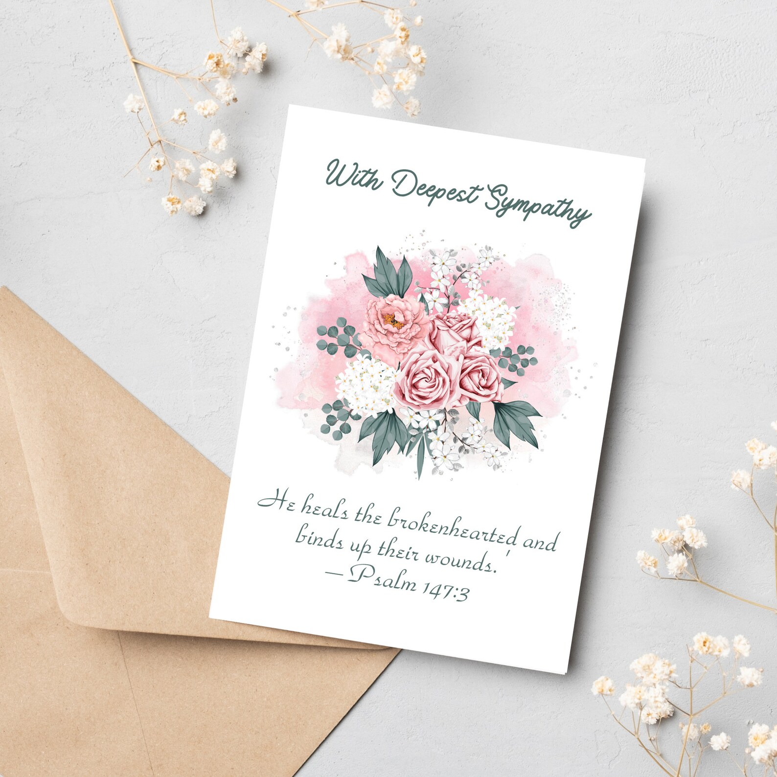 Christian Sympathy Card, Bereavement Card, Religious Sympathy Card ...