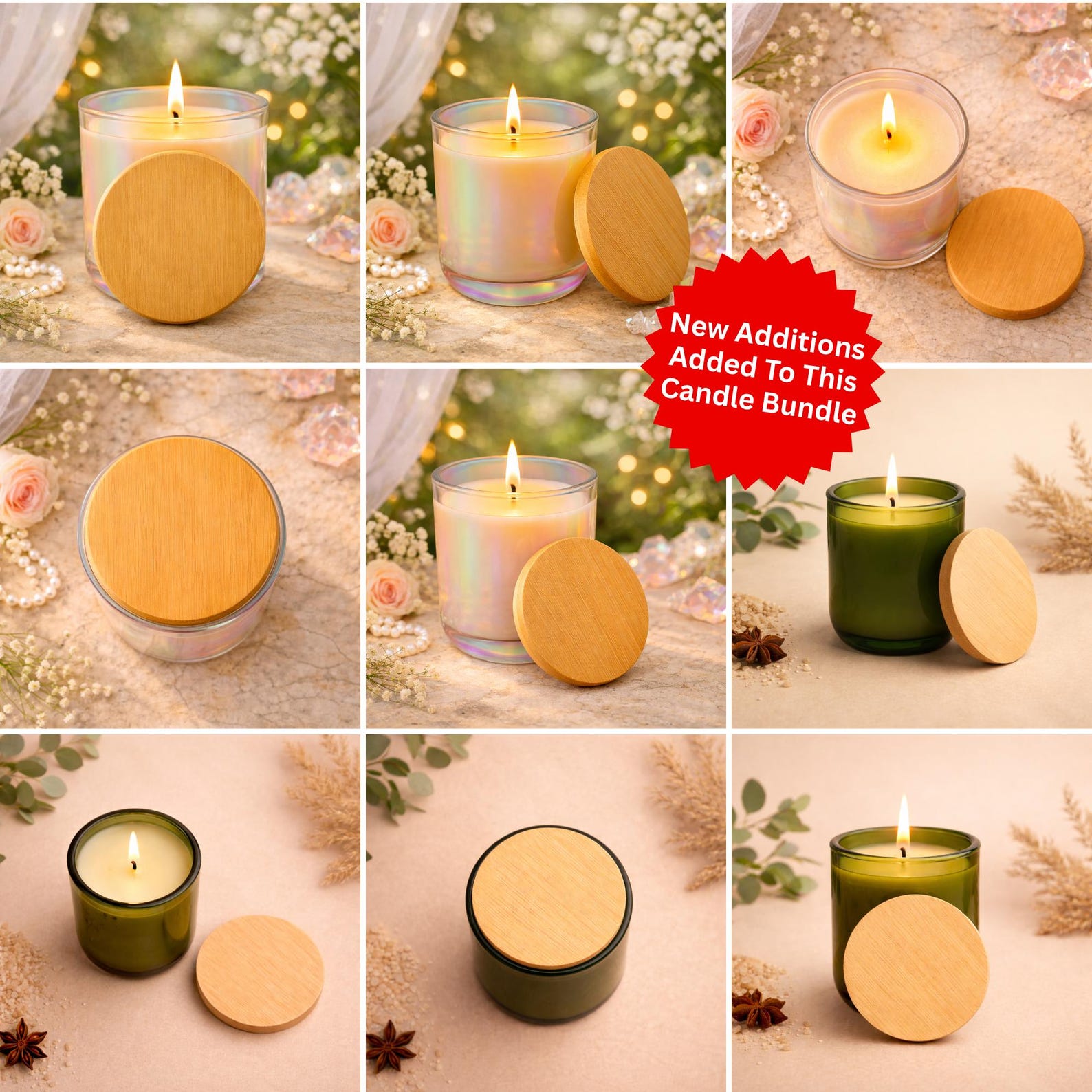 128 Candle Mockup Bundle, Lumient Candle Mockups, Clear Soy Wax Candle ...