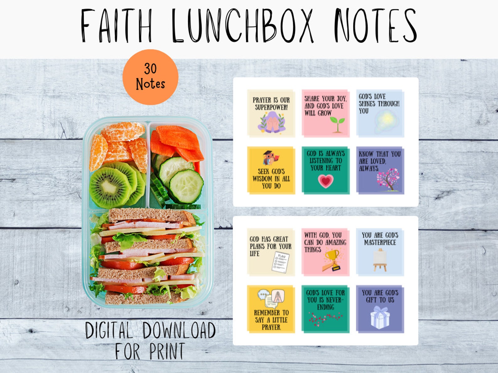 Lunchbox Notes, Faith Lunch Box Notes, Lunch Notes, Back to School ...
