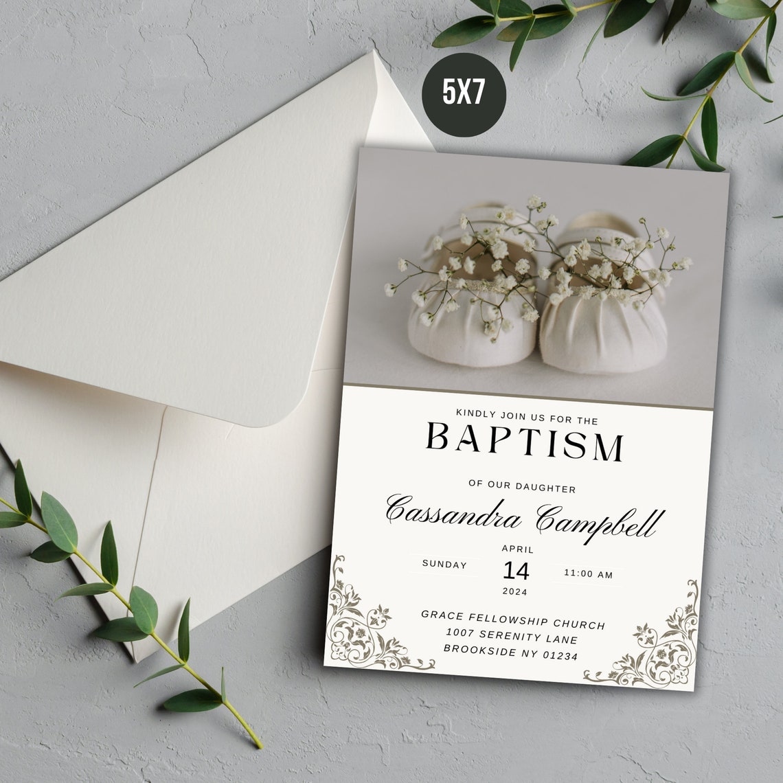 Editable LDS Baptism Invitation Baptism Invitation Template - Etsy