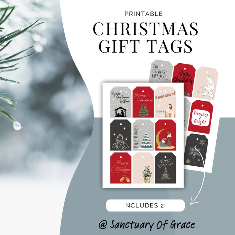 Printable Christmas Tags, Printable Christmas Gift Tags, Christian ...