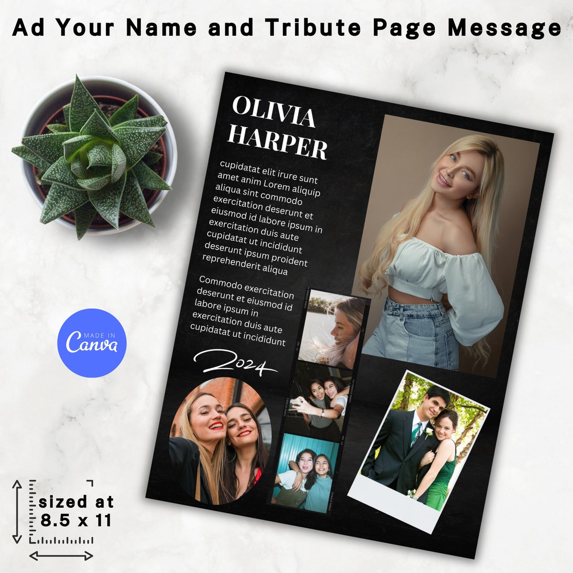 Full Page Yearbook Ads, Yearbook Ad Template, Yearbook Template ...