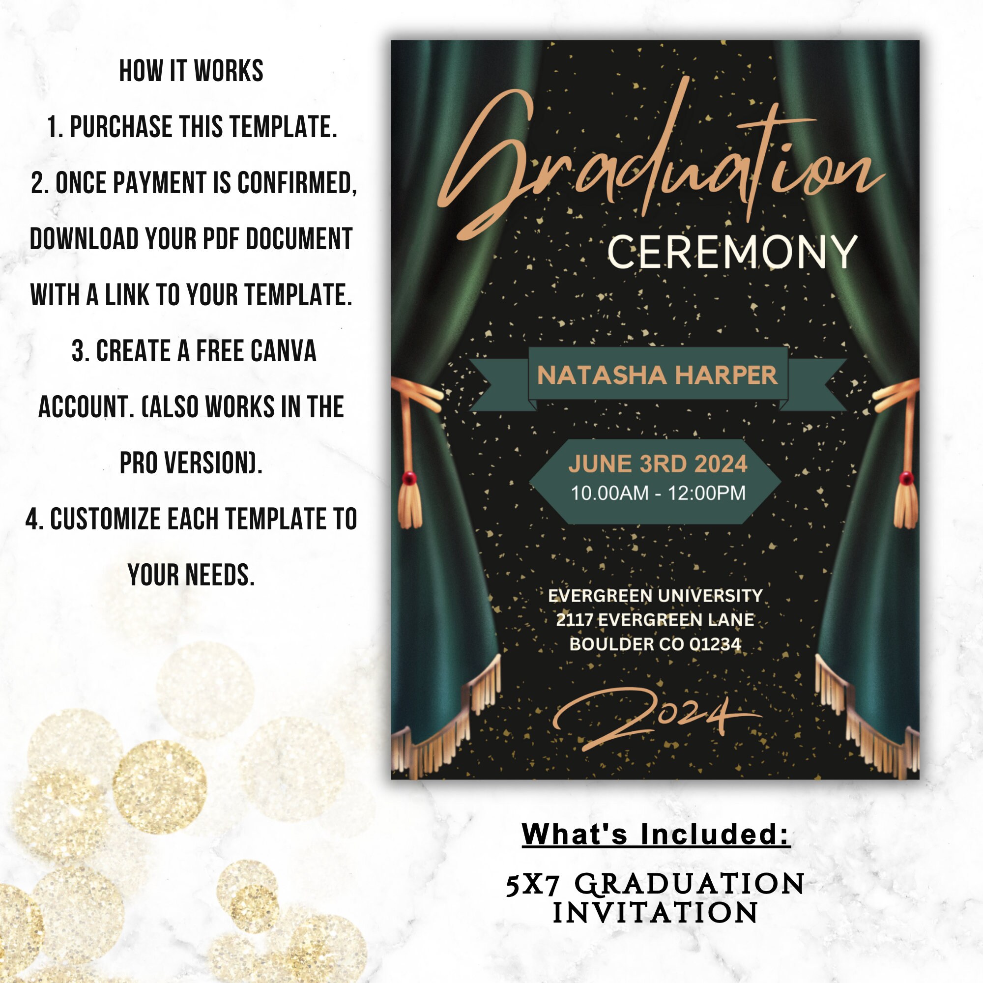 Graduation Invitation Template, Graduation Annoucement, College ...
