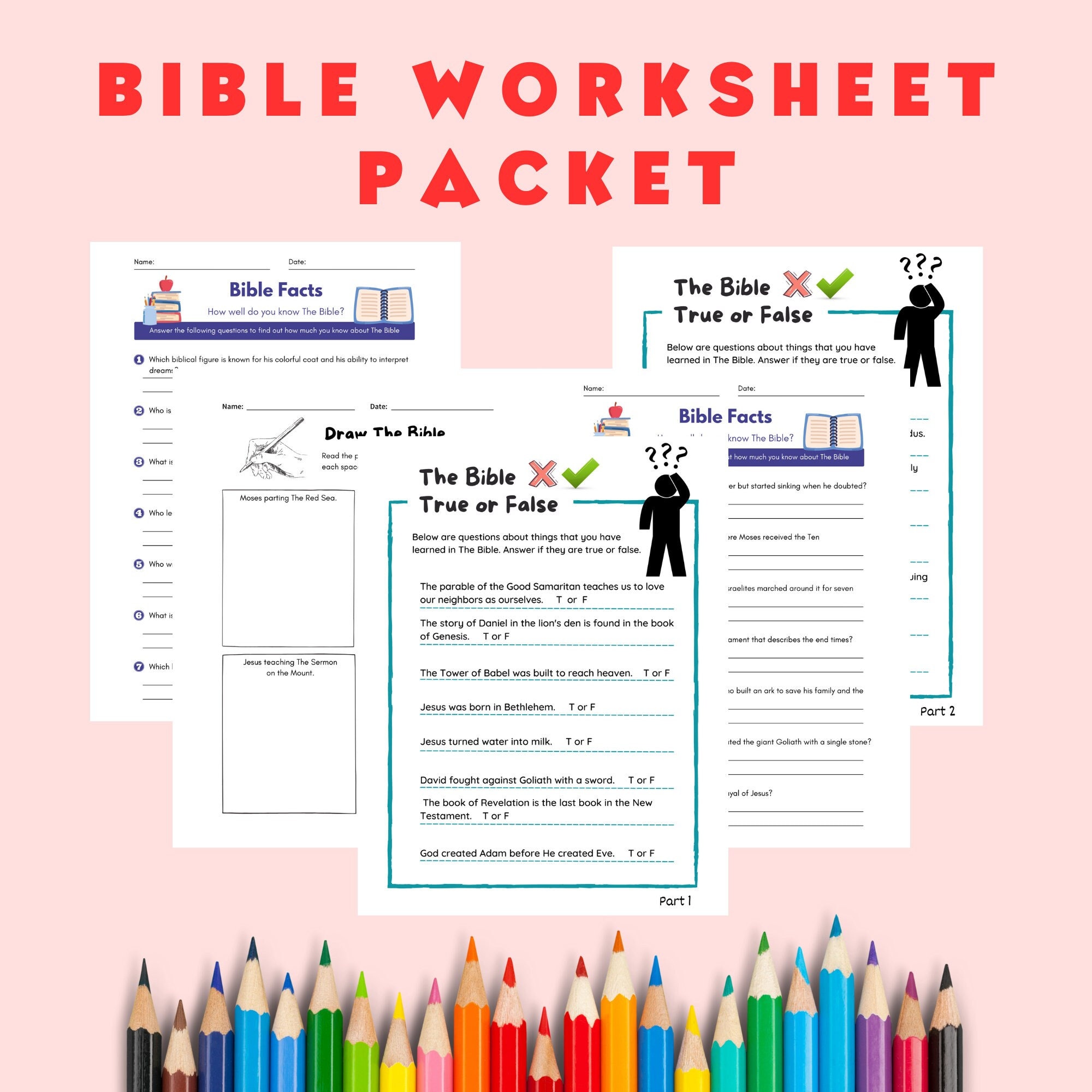 Christian Worksheets, Bible Worksheet, Sunday School, Bible Study ...