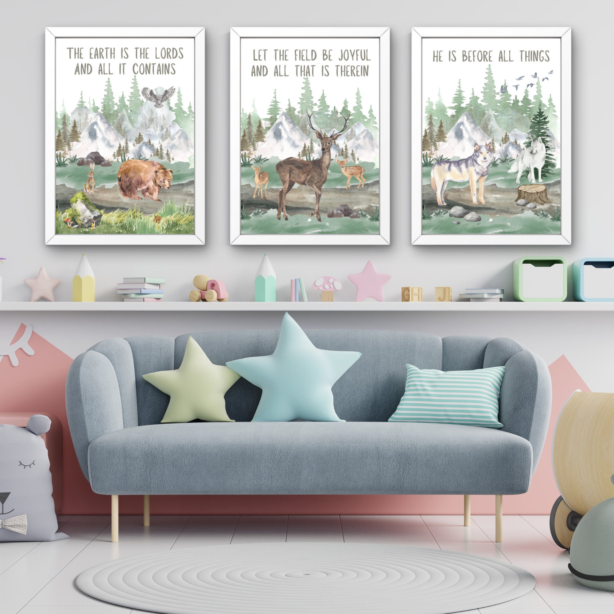 Christian Wall Art Large, Christian Fine Art, Woodland Theme Nursery ...