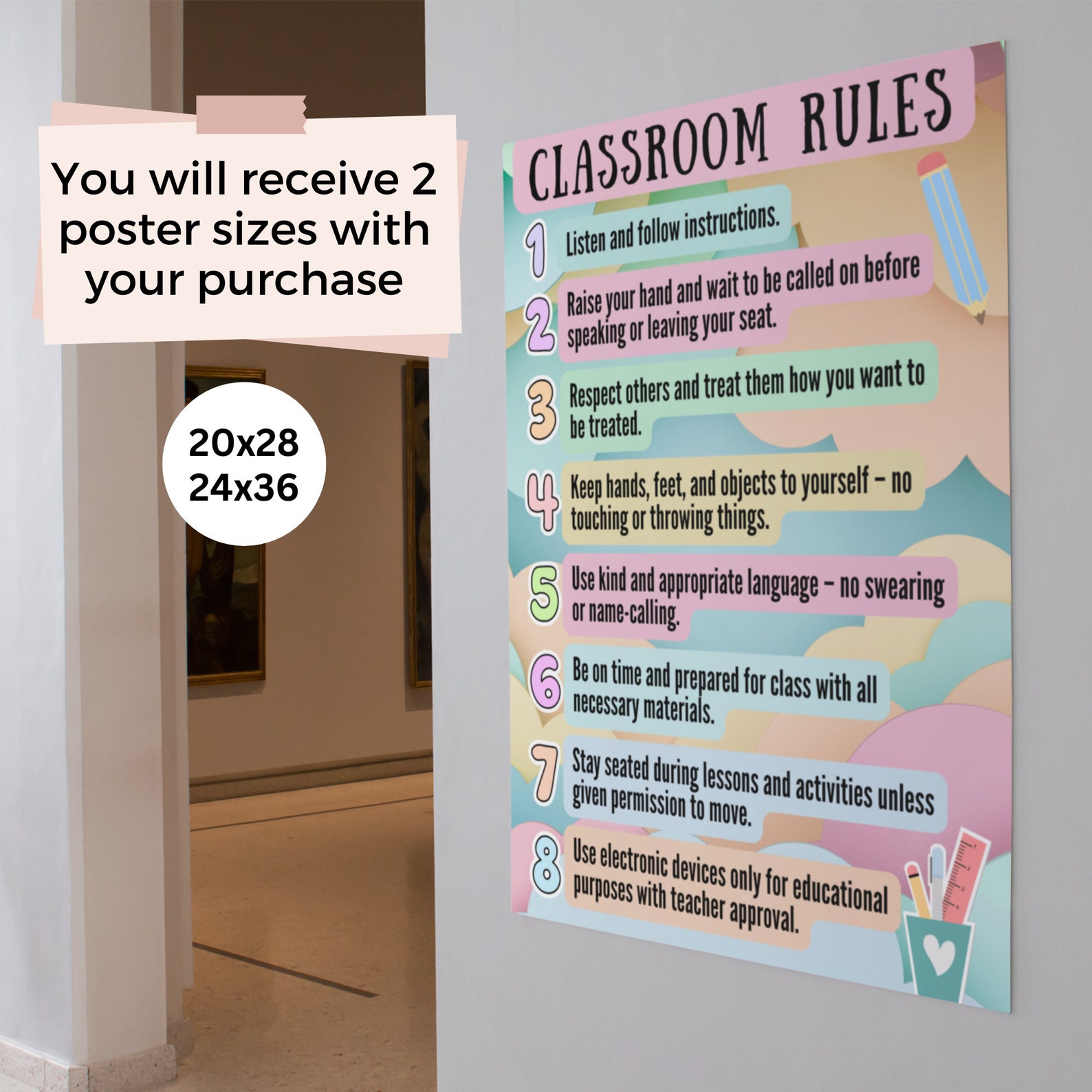 Classroom Rules Poster, Classroom Decor, Class Rules, Classroom Poster, Classroom Decor ...
