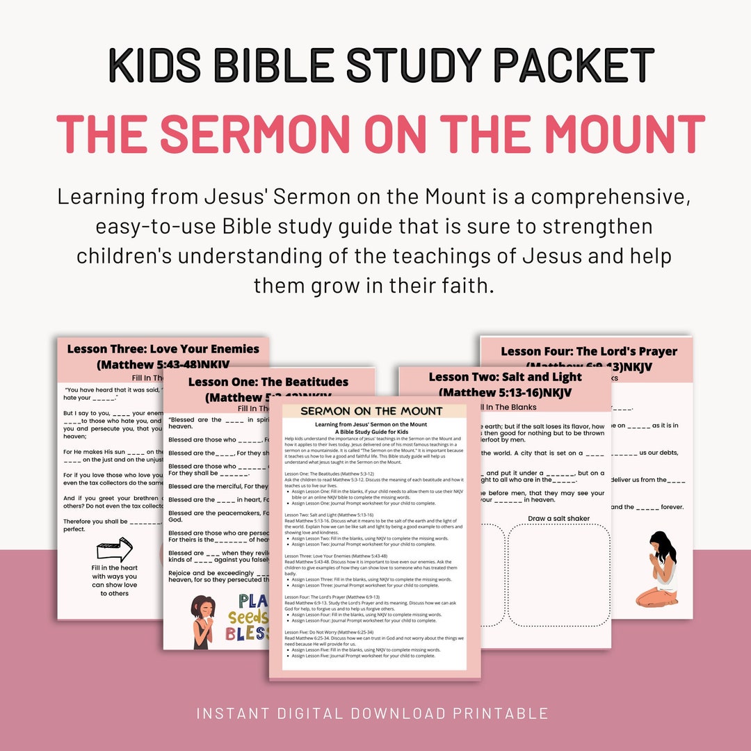 Sermon on the Mount Kids Bible Study Bible Study for Kids - Etsy