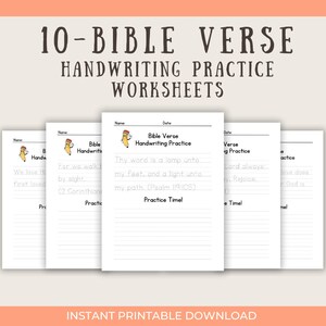 10 Handwriting Worksheets, Handwriting Practice, Christian Worksheets ...