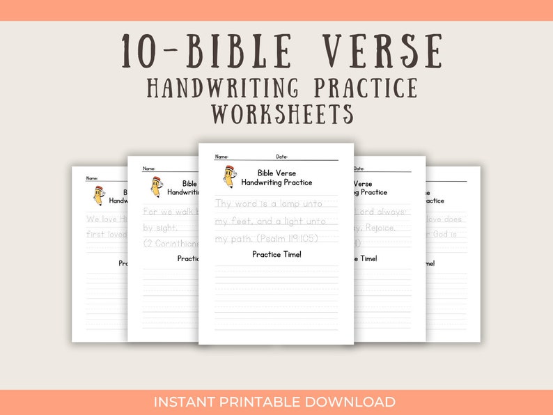 10 Handwriting Worksheets, Handwriting Practice, Christian Worksheets ...