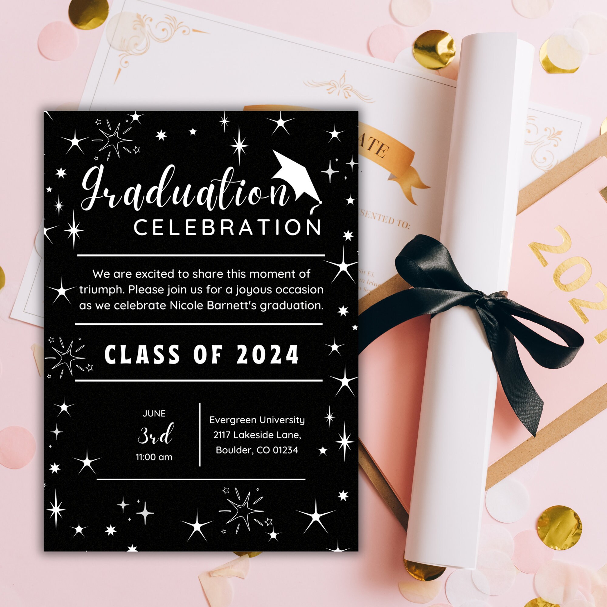 College Graduation Invitation, Graduation Announcement, Graduation ...