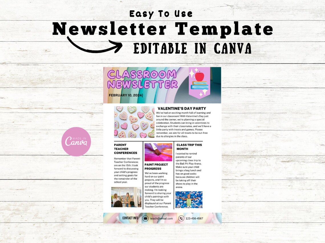 Newsletter Template, Newsletter Template School, Class Newsletter ...