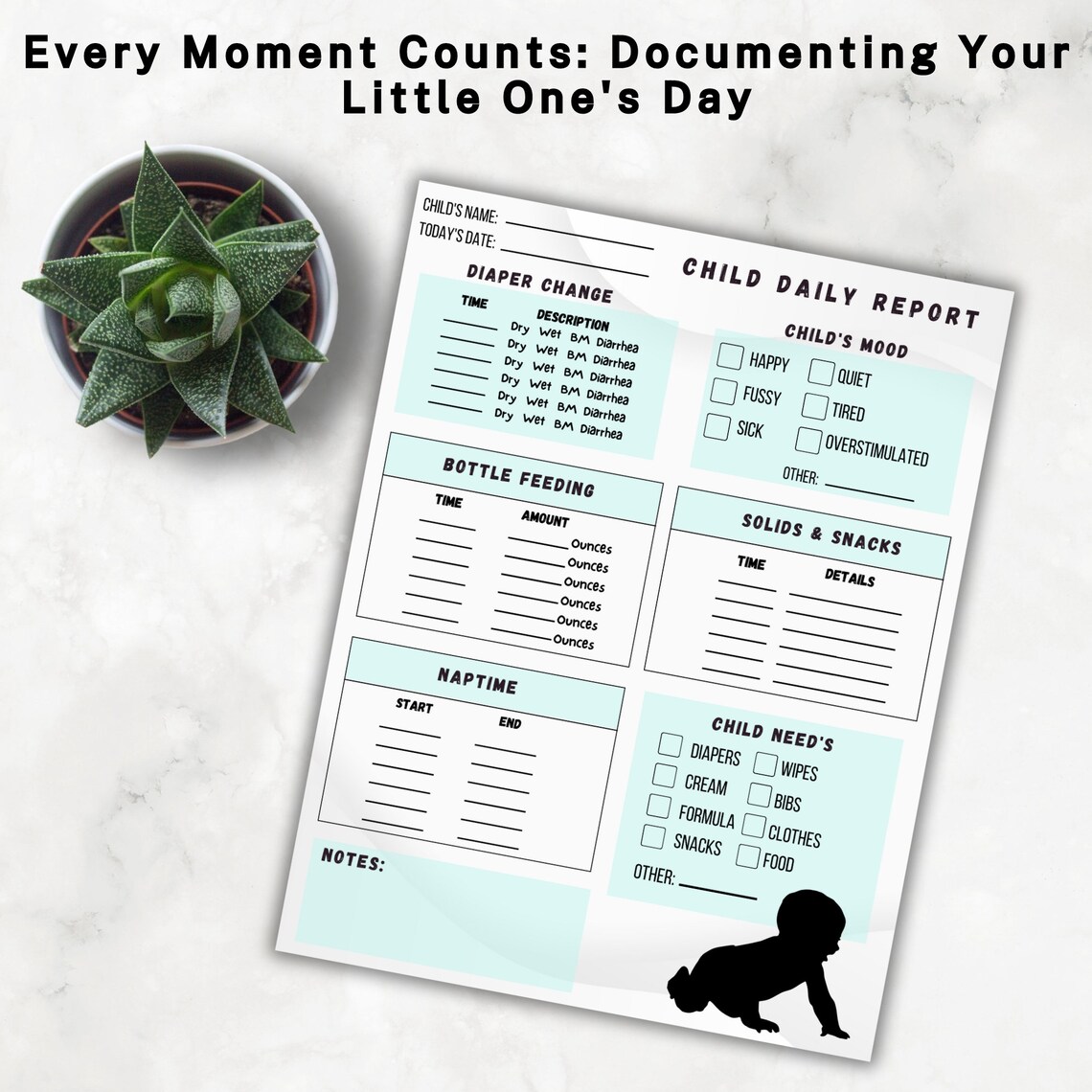 Daycare Daily Log, Childcare Management, Daycare Daily Report ...