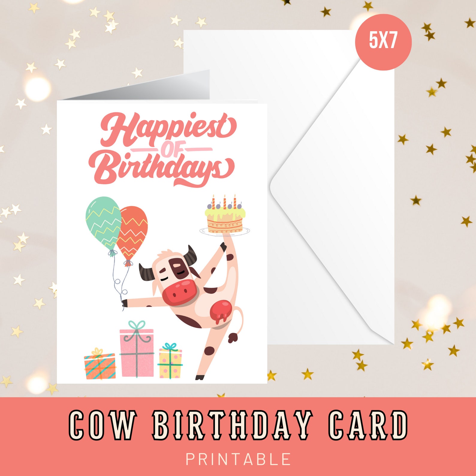 Cow Birthday Card Funny Cow Card Funny Birthday Card Cow - Etsy