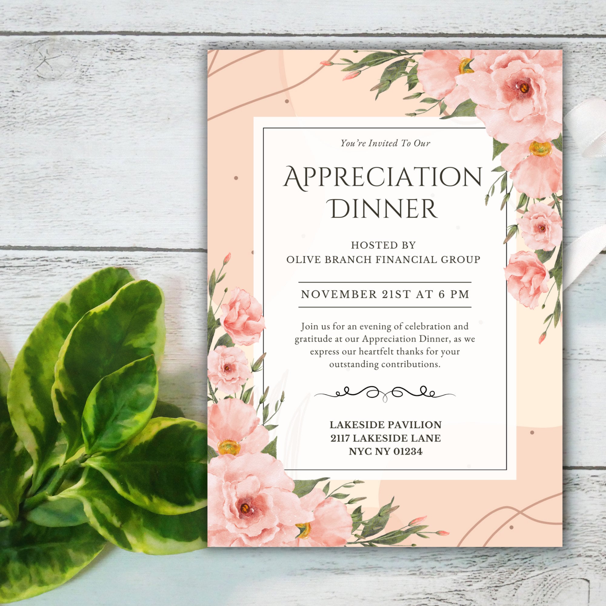 Appreciation Dinner Invitation, Dinner Party, Employee Appreciation ...
