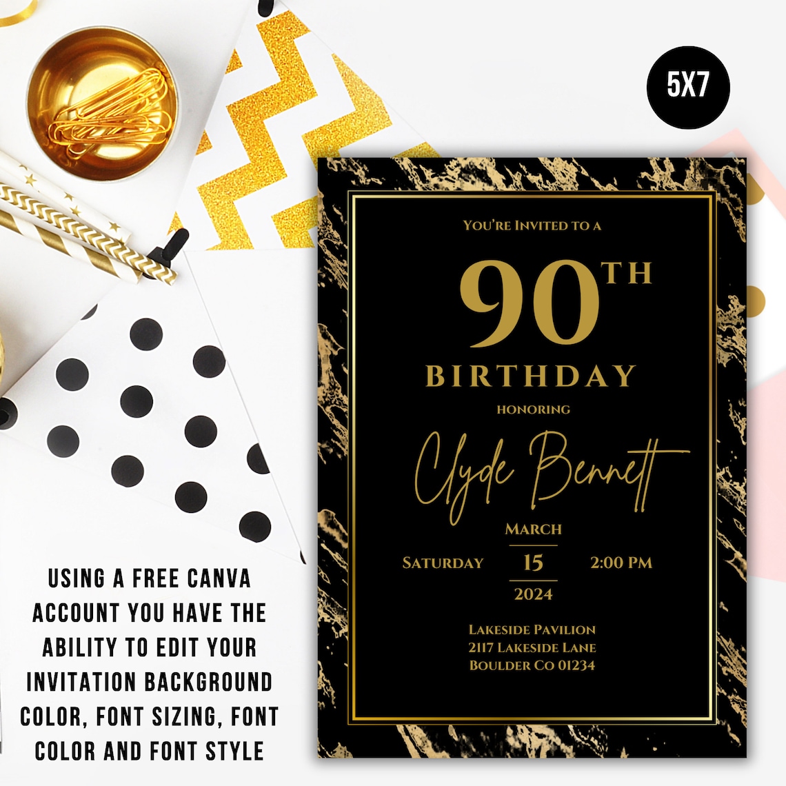 90th Birthday Invitations, 90th Birthday, Adult Birthday Party ...