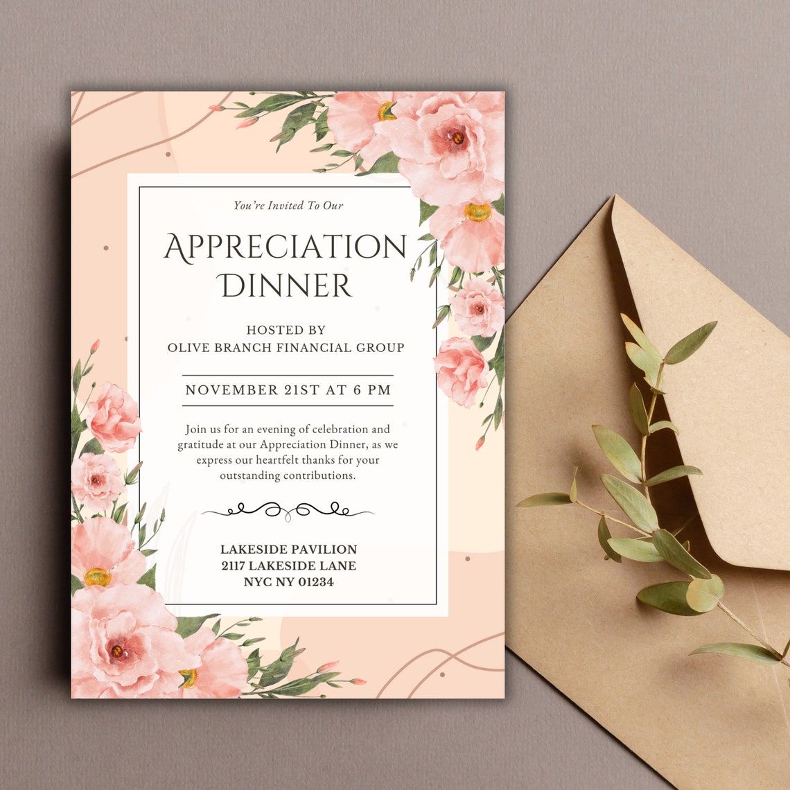 Appreciation Dinner Invitation, Dinner Party, Employee Appreciation ...