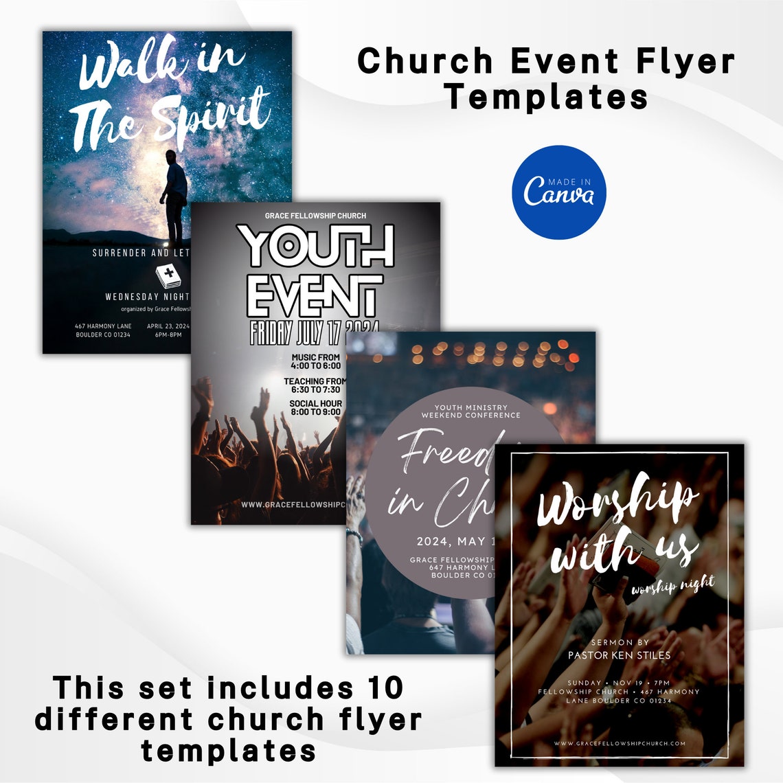 Editable Church Flyer, Church Flyer Sunday Serivce, Church Service ...