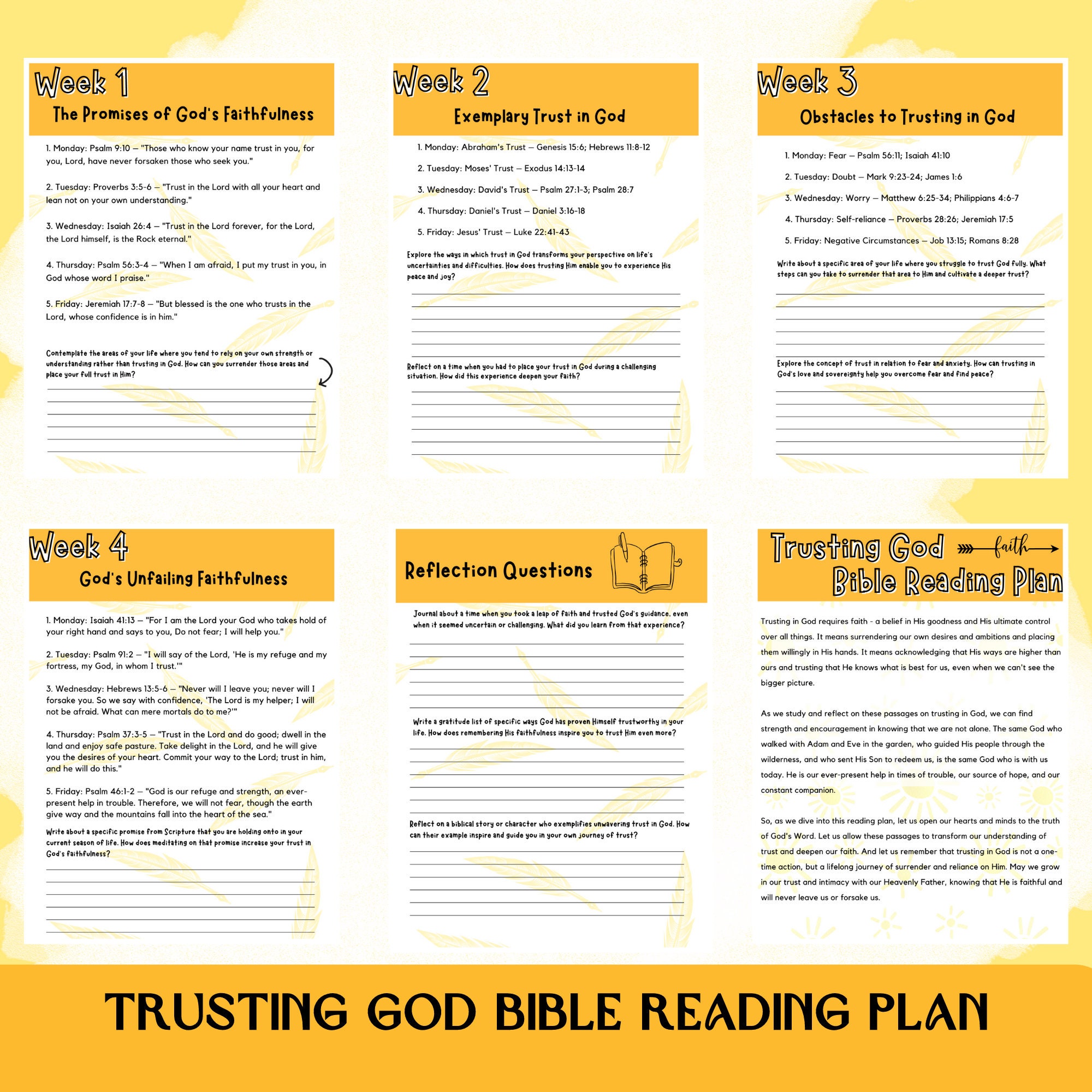 Trusting God, Bible Study Printable, Bible Study Guide, Personal Bible Study, Bible Reading Plan ...
