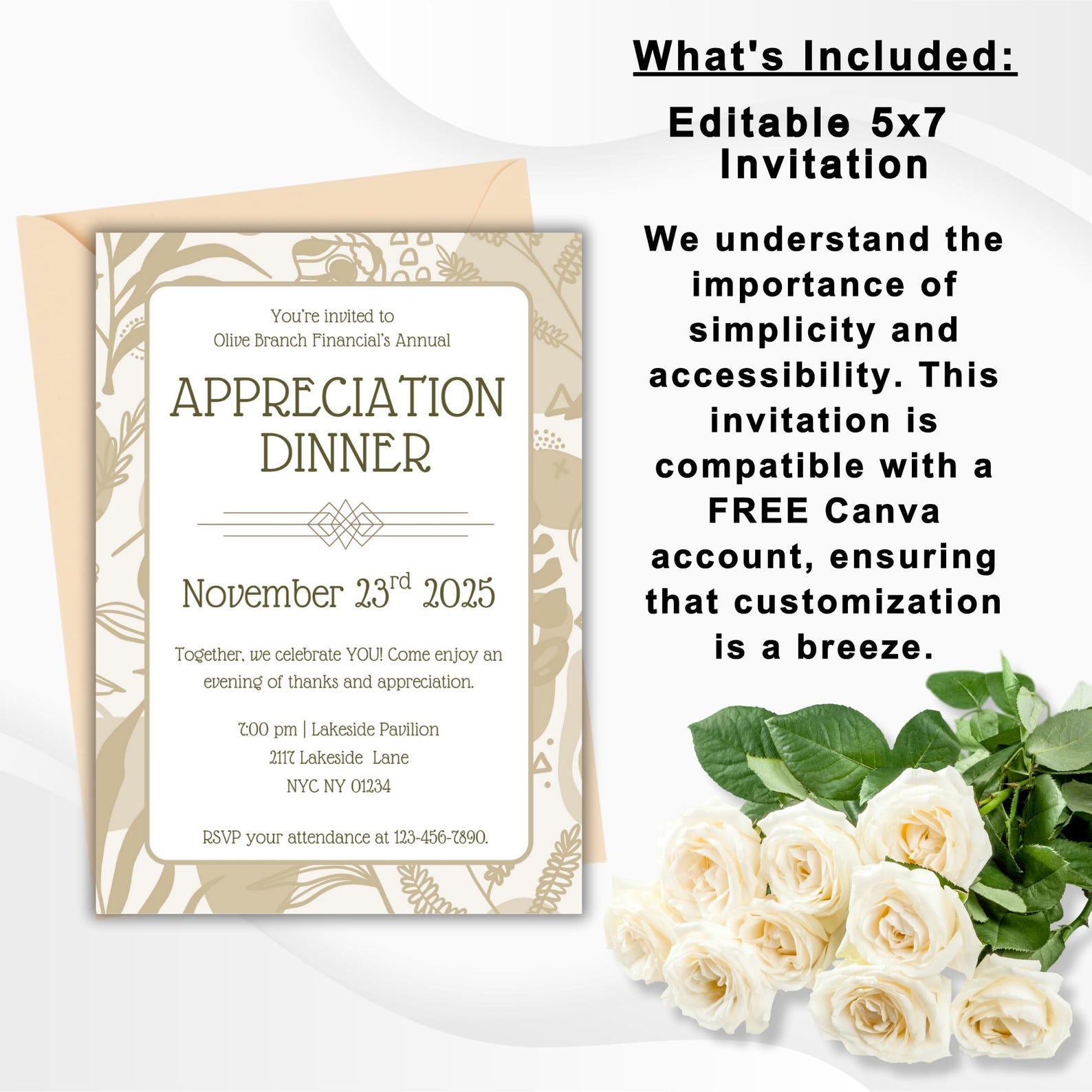 Editable Appreciation Dinner Invitation 5x7, Staff Appreciation Dinner ...