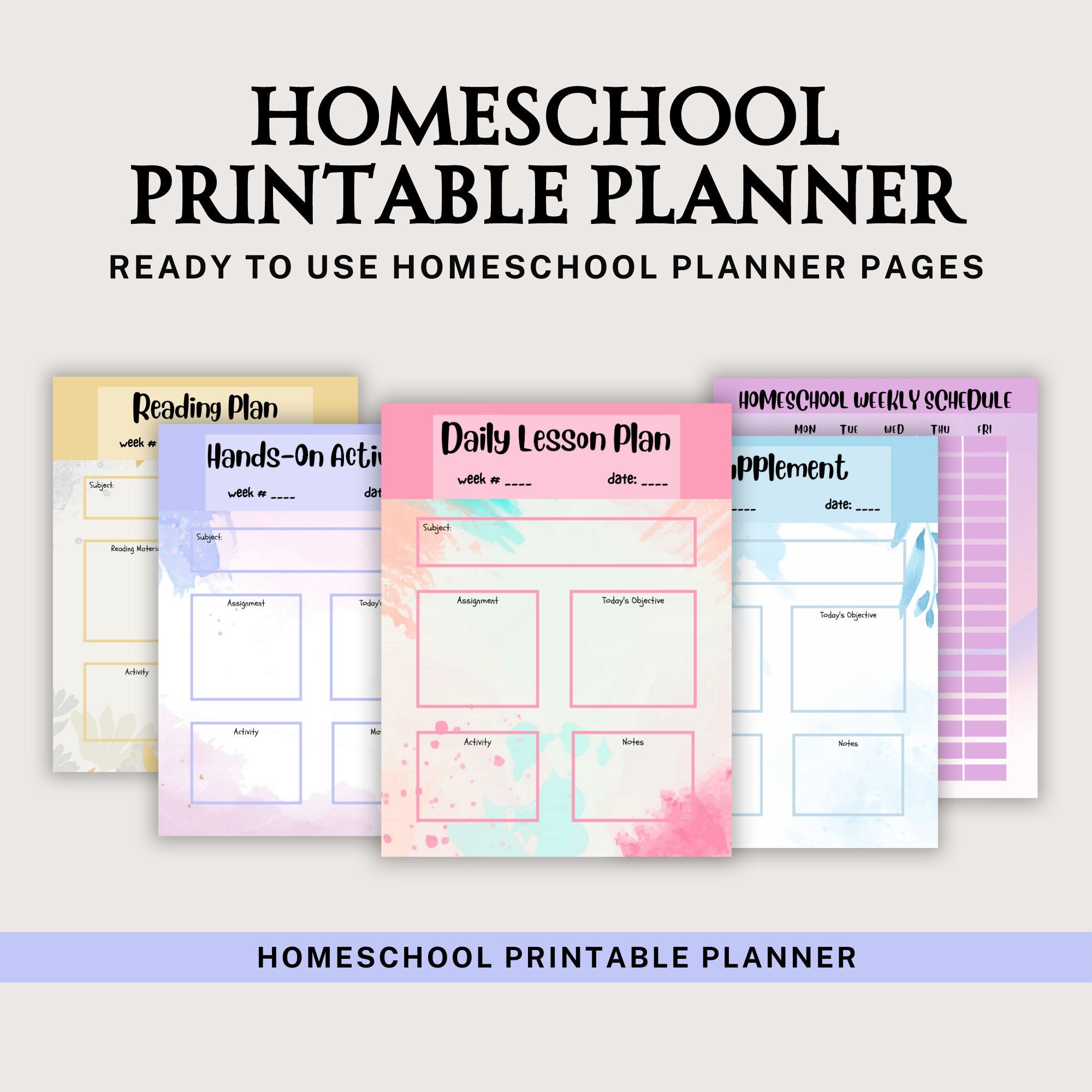 Printable Homeschool Planner, Homeschool Planner, Homeschool Schedule ...