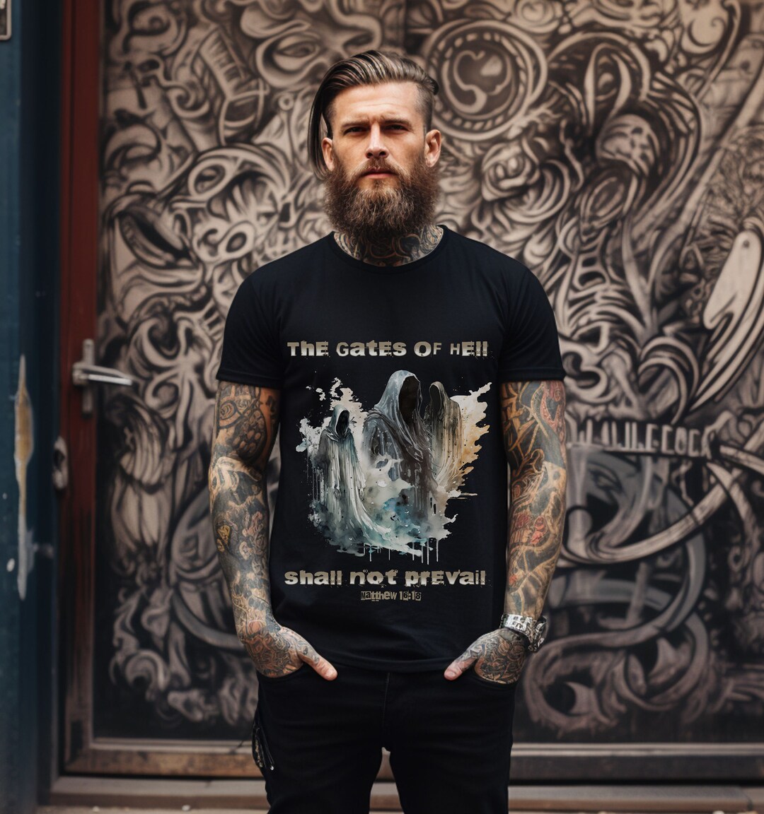 Christian T Shirt, Gates of Hell Shall Not Prevail, Christian Apparel ...