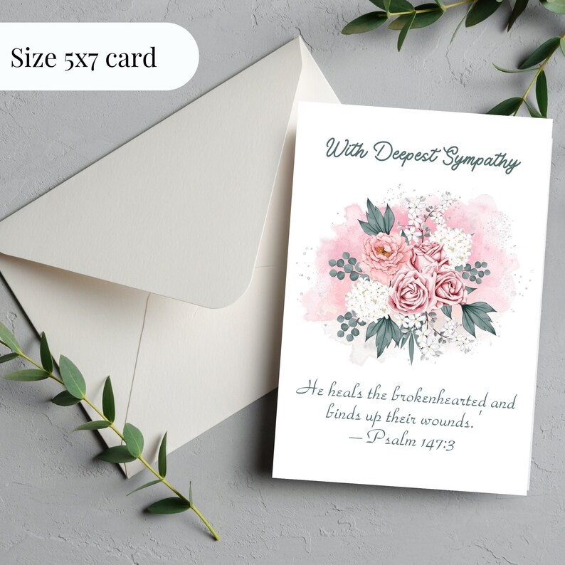Christian Sympathy Card, Bereavement Card, Religious Sympathy Card ...