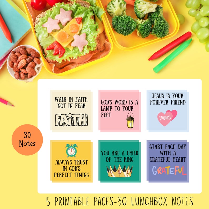 Lunchbox Notes, Faith Lunch Box Notes, Lunch Notes, Back to School ...