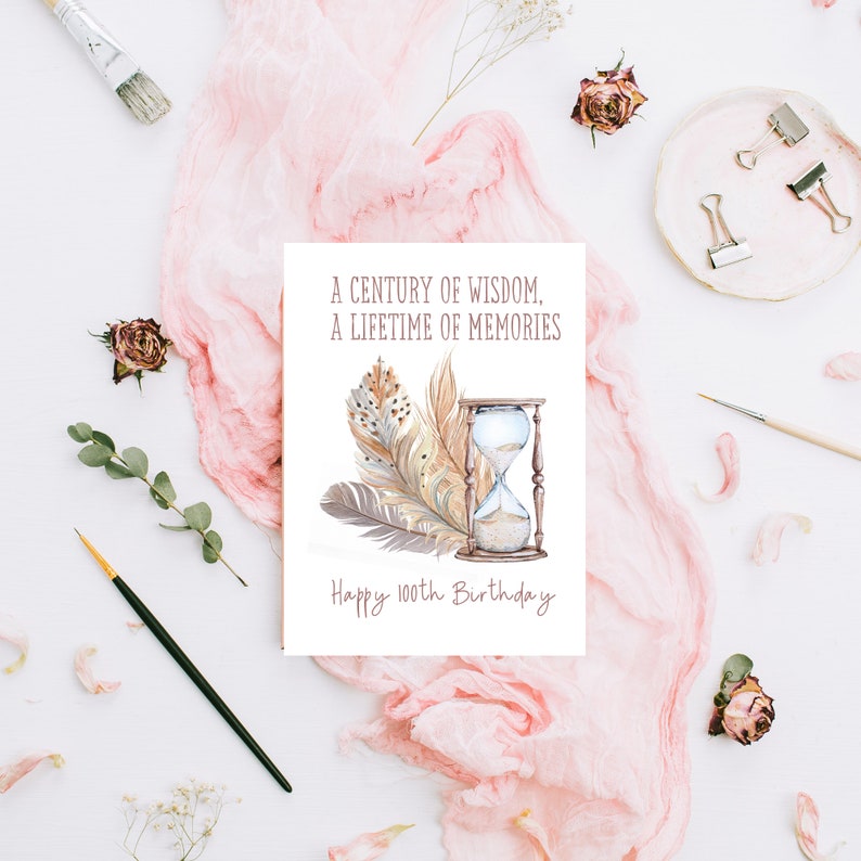 100th Birthday Card, Happy 100th Birthday, 100th Birthday, Milestone ...