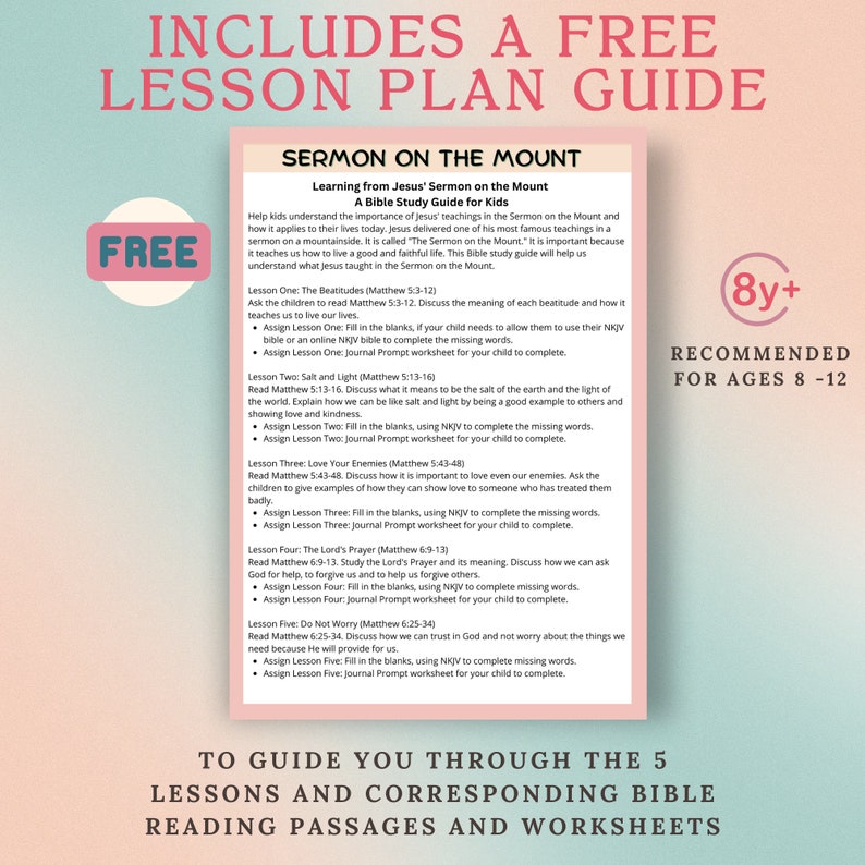 Sermon on the Mount, Kids Bible Study, Bible Study Guide, Bible Study ...