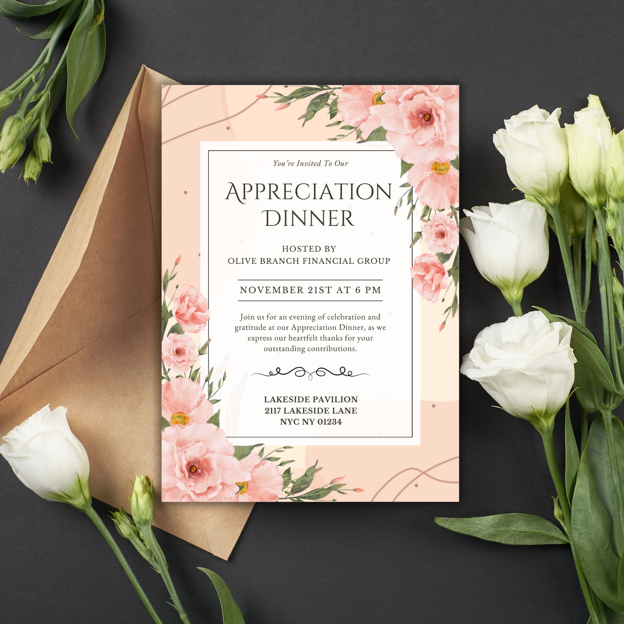 Appreciation Dinner Invitation, Dinner Party, Employee Appreciation ...