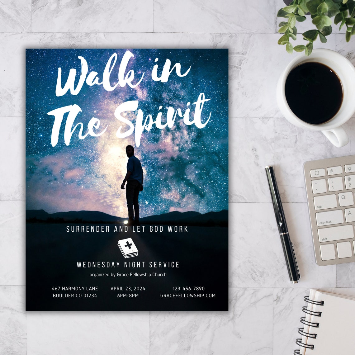 Editable Church Flyer, Church Flyer Sunday Serivce, Church Service ...
