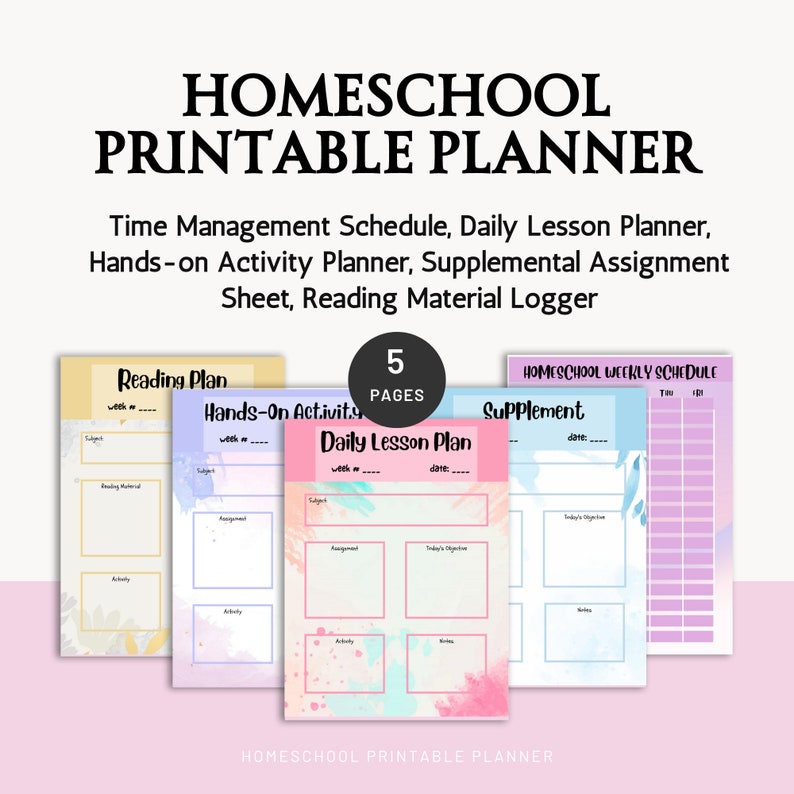 Printable Homeschool Planner Homeschool Lesson Planner - Etsy