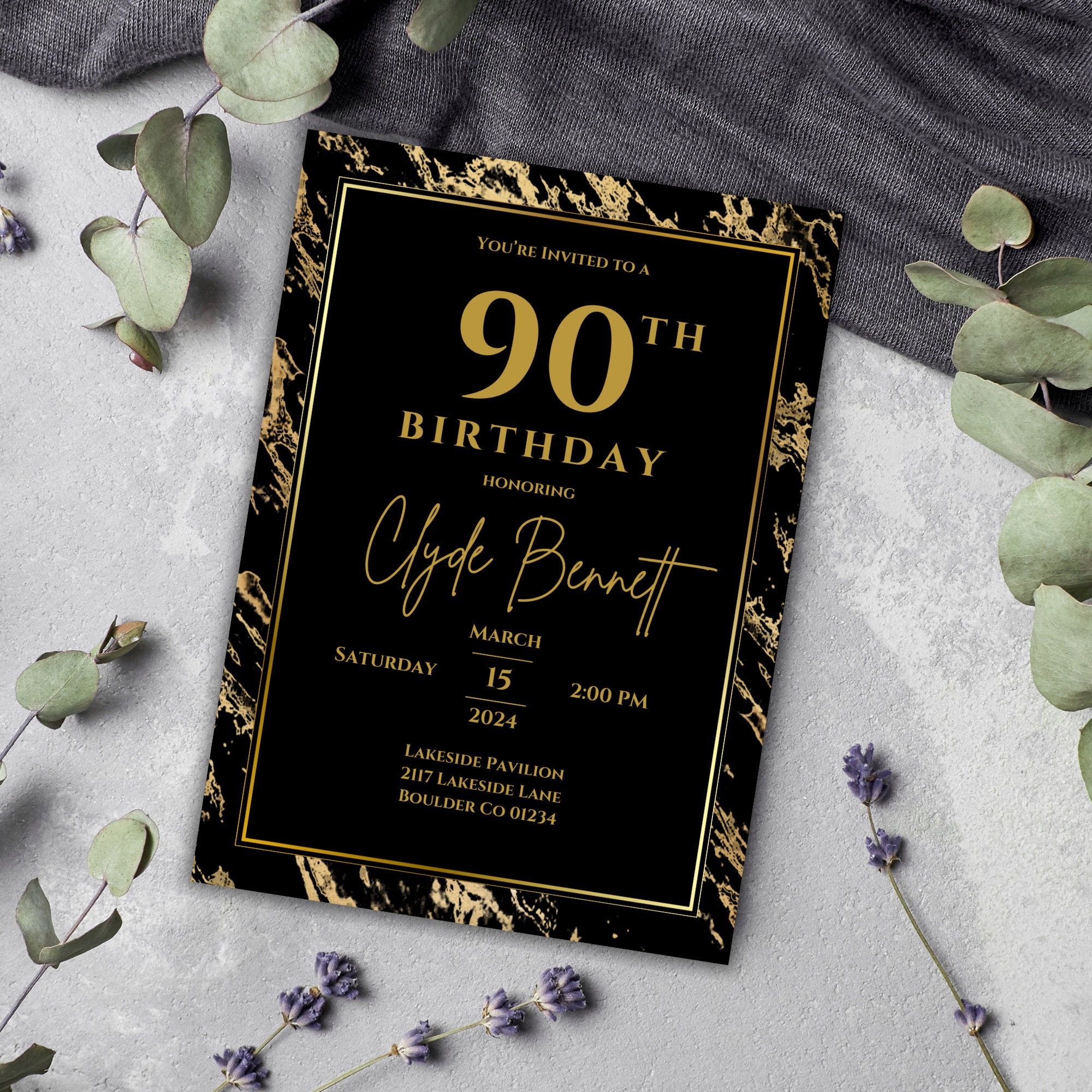 90th Birthday Invitations, 90th Birthday, Adult Birthday Party ...