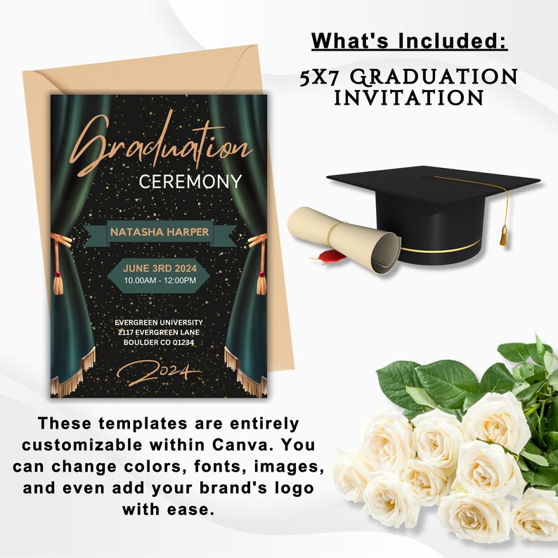 Graduation Invitation Template, Graduation Annoucement, College ...