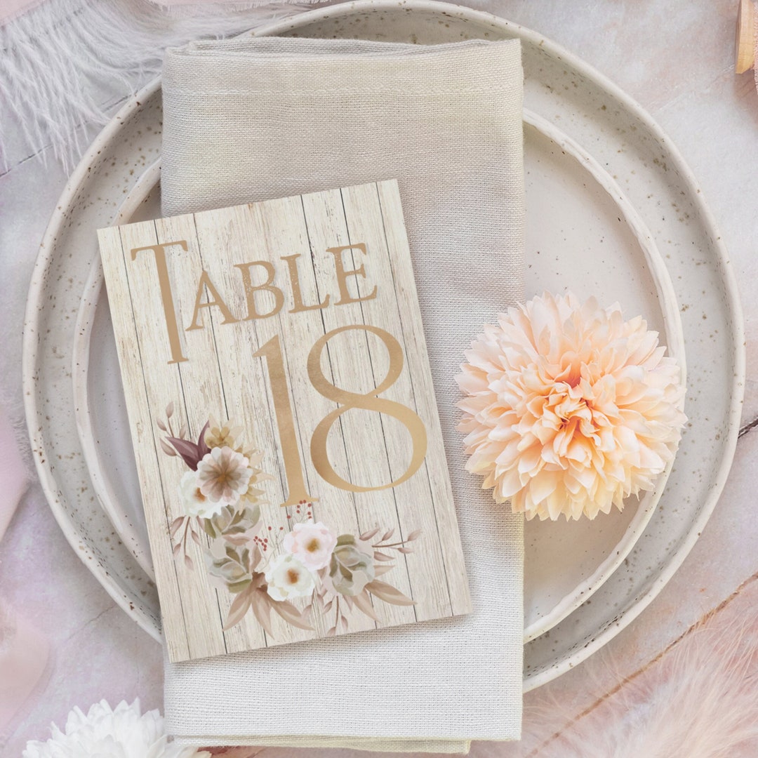 Rustic Table Numbers, Boho Table Numbers, Wedding Table Decor, Wood ...