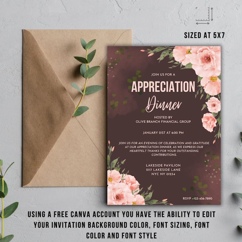 Appreciation Dinner Invitation, Dinner Party, Employee Appreciation ...