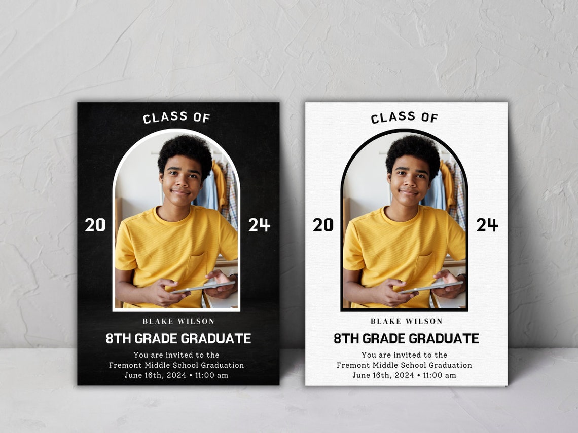 8th Grade Graduation Invitation, Graduation Invitation Instant Download ...