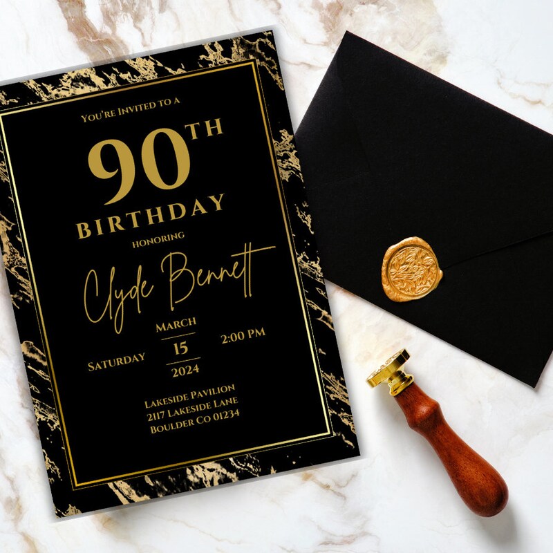 90th Birthday Invitations - Etsy