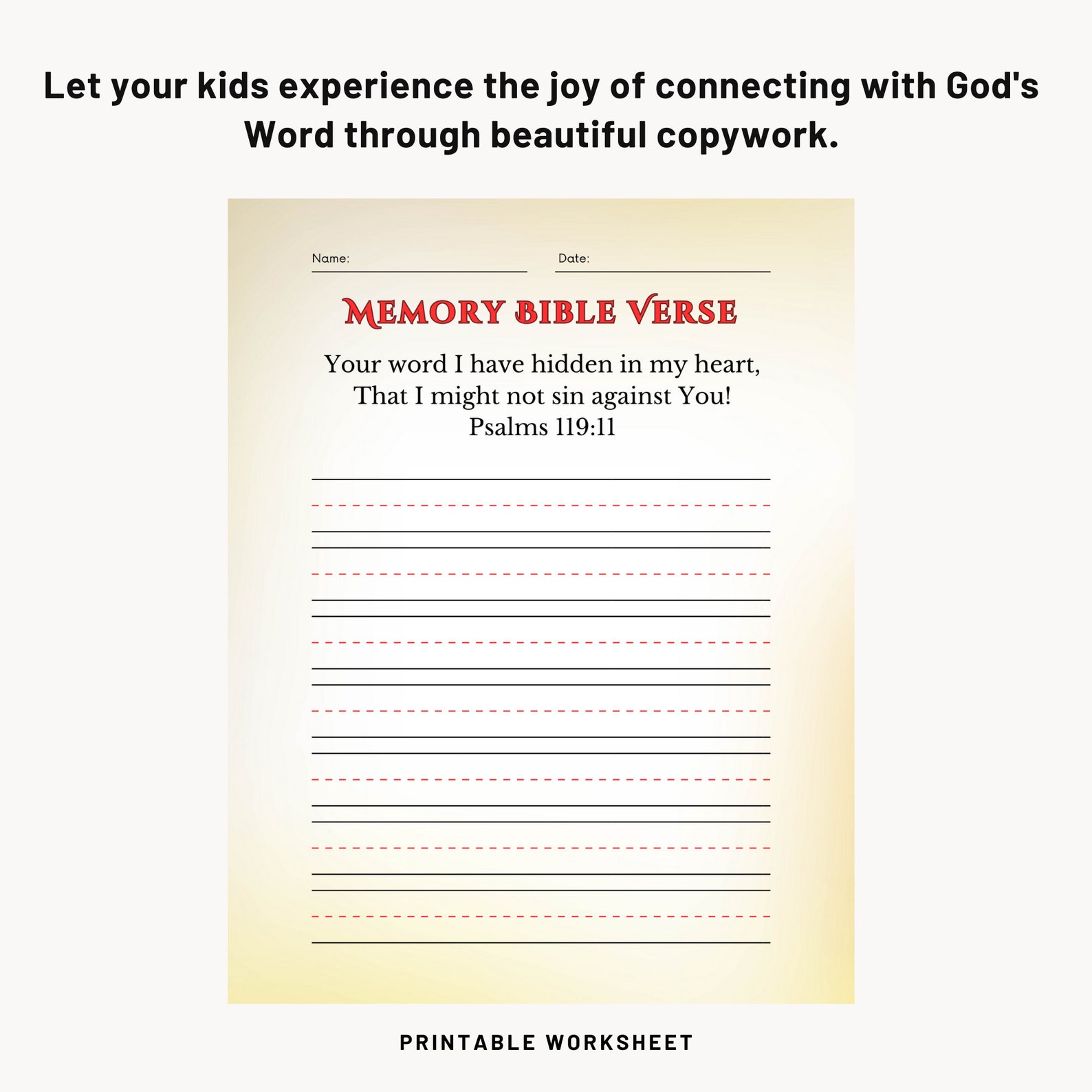 Bible Verses Kids Handwriting Practice Scripture Copywork Bible Memory ...