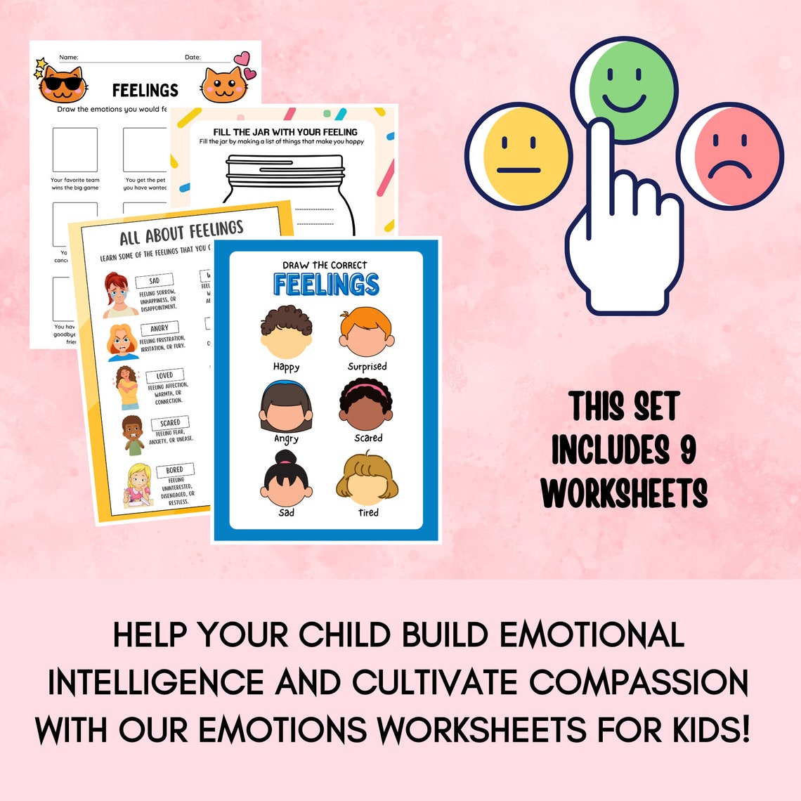 Emotions Worksheets for Kids, Feelings Chart, Mental Health, Coping ...