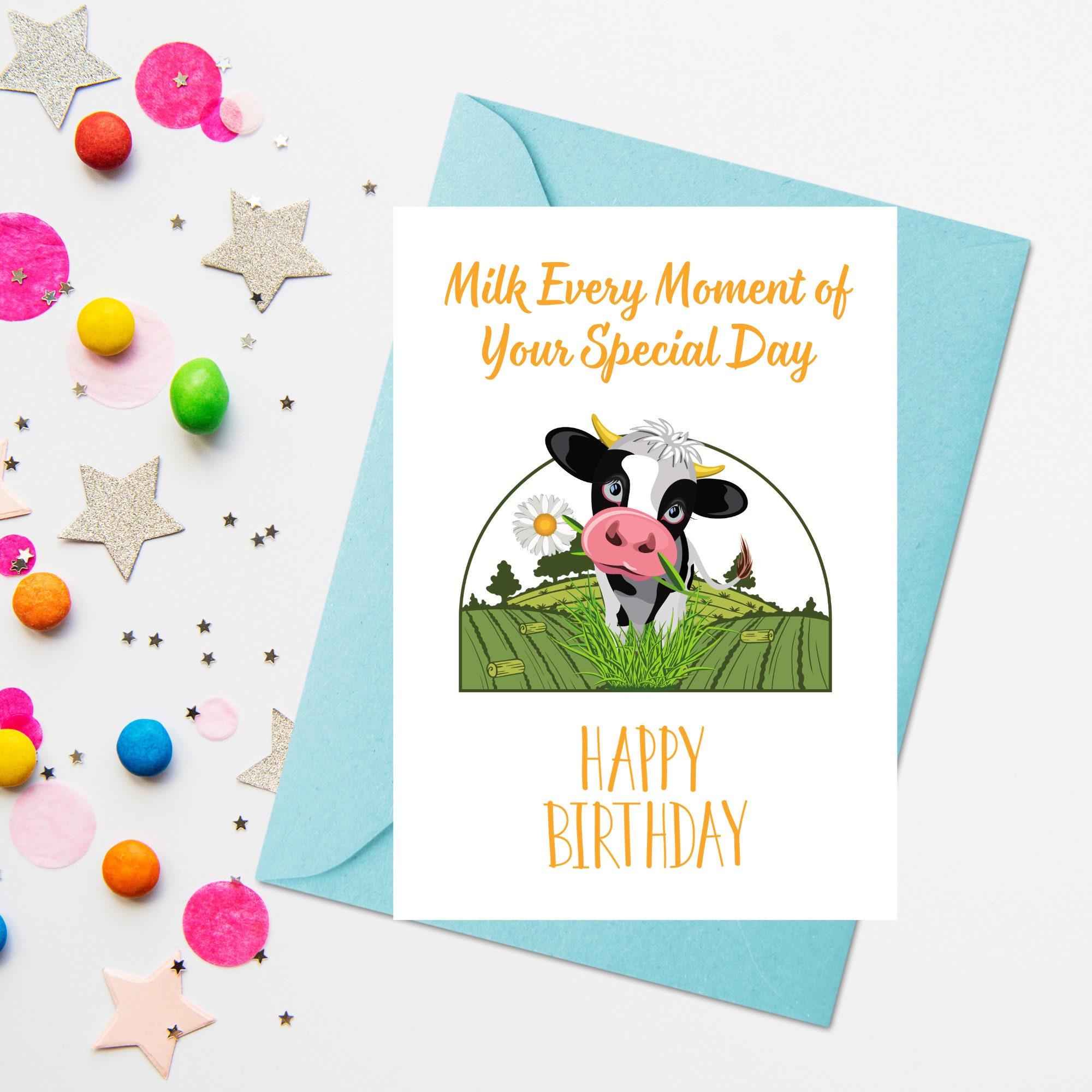 Funny Cow Card, Cow Birthday Card, Printable Birthday Card, Cow ...