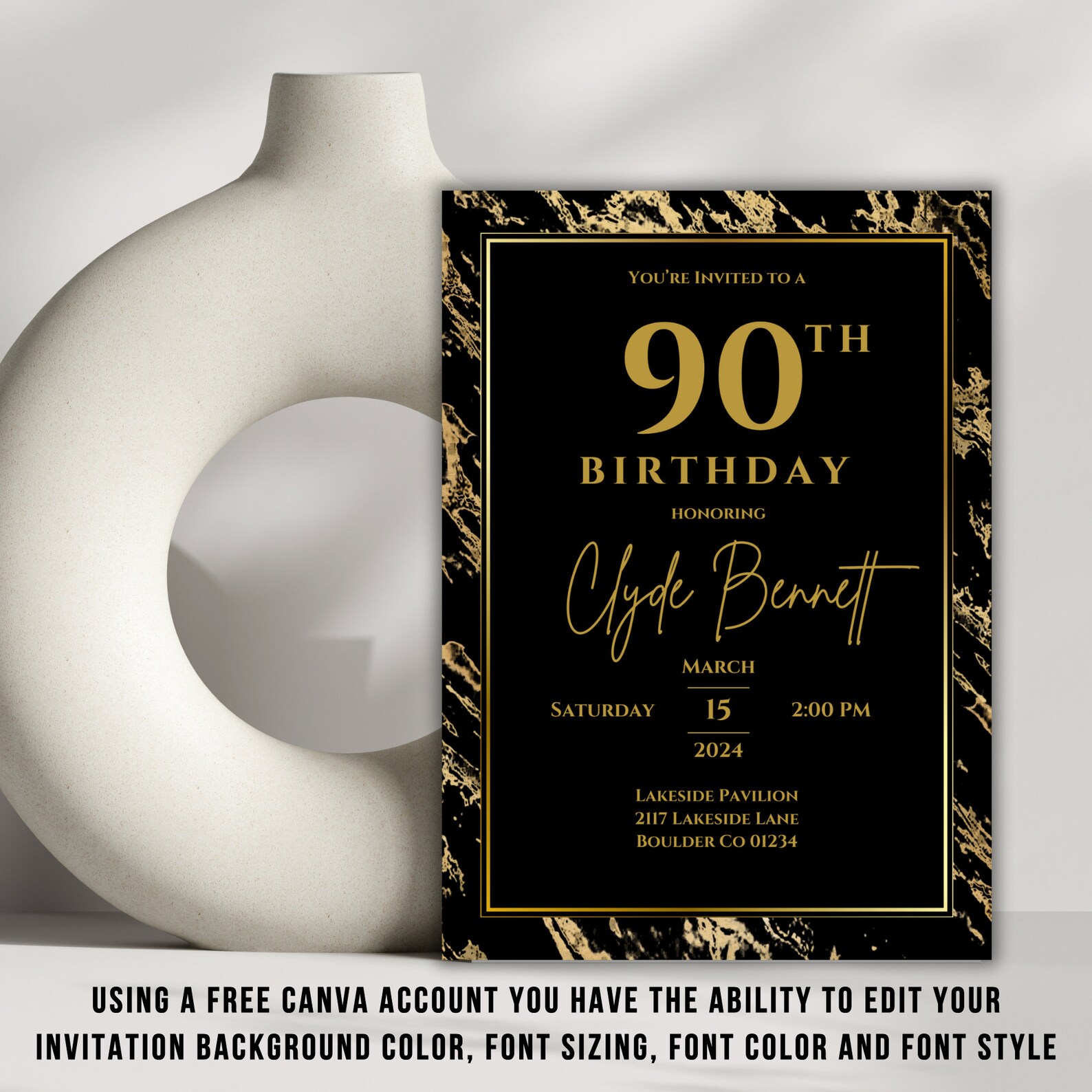 90th Birthday Invitations, 90th Birthday, Adult Birthday Party ...
