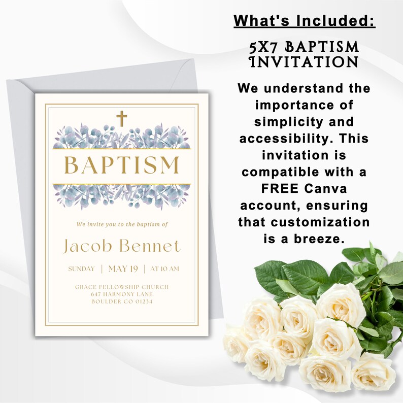 Modern Boy Baptism Invitation, Baptism Party, LDS Baptism Invitation ...
