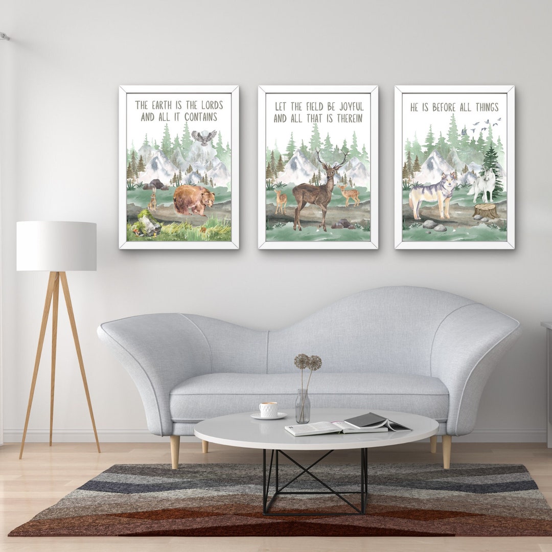 Christian Wall Art Large, Christian Fine Art, Woodland Theme Nursery ...