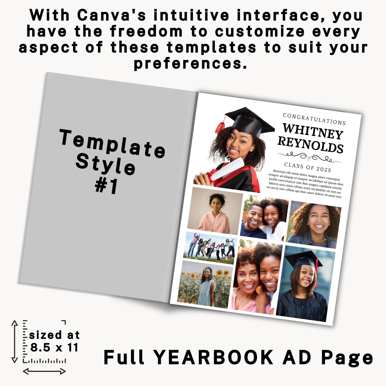 Yearbook Tribute, Full Page Yearbook Ads, Yearbook Ad Template ...